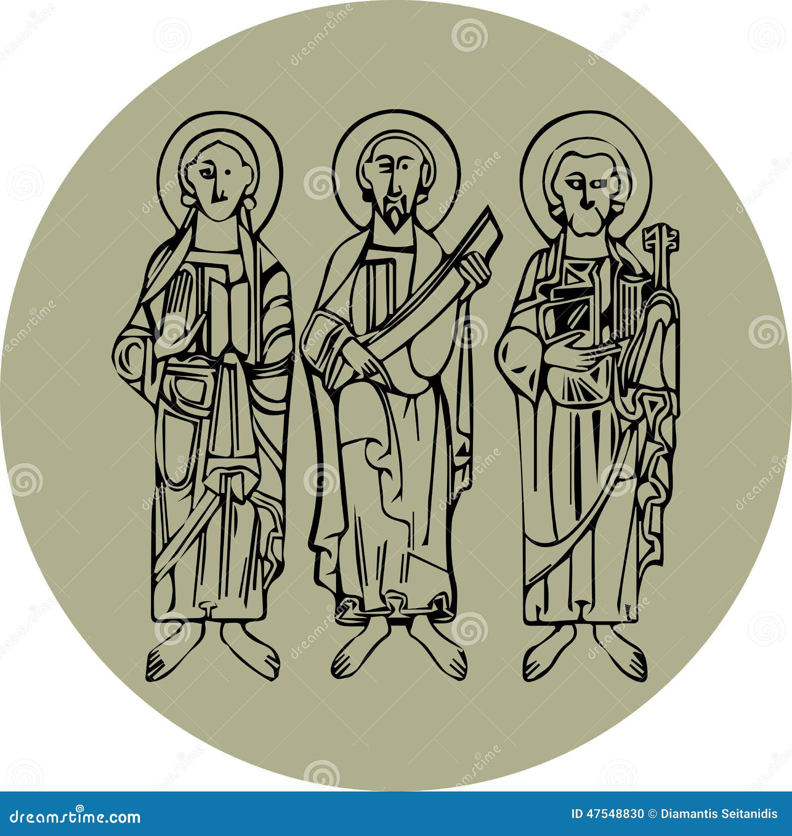 Saint figures stock vector. Illustration of holy, religious - 47548830