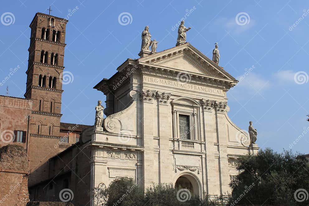 Saint Francesca Romana Basilica Em Roma Foto de Stock - Imagem de ...
