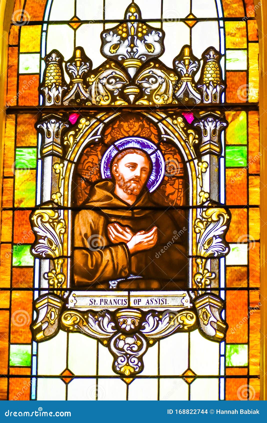 Saint Francis of Assisi Stained Glass Window Editorial Stock Image ... Saint Francis of Assisi Stained Glass Window Editorial Stock Image ...