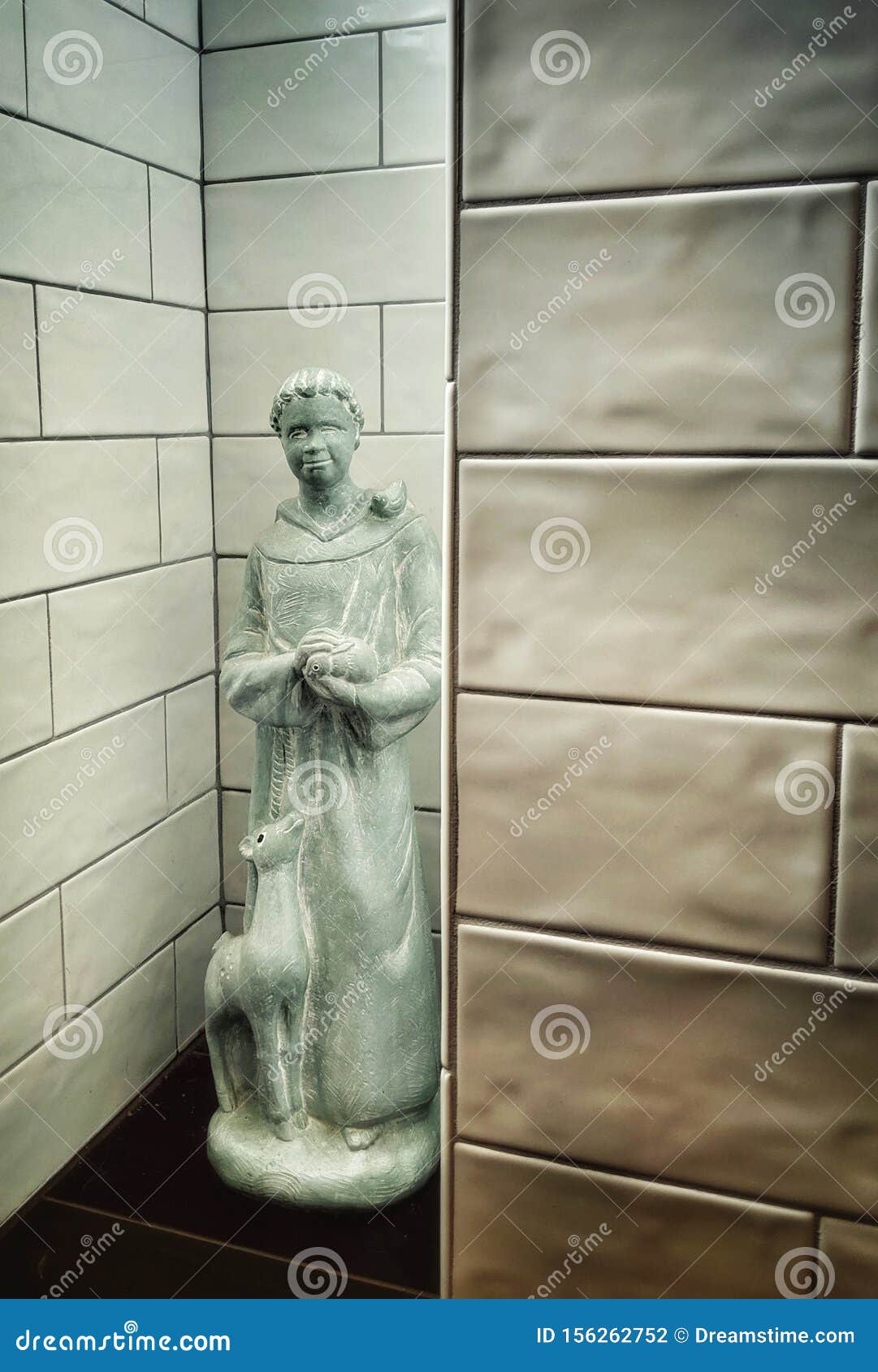 Saint Francis Hiding in the Corner Stock Photo - Image of statue ...