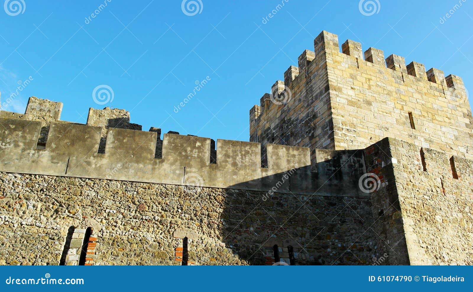 Saint George Castle, Lisbon, Portugal Stock Photo - Image of building ...