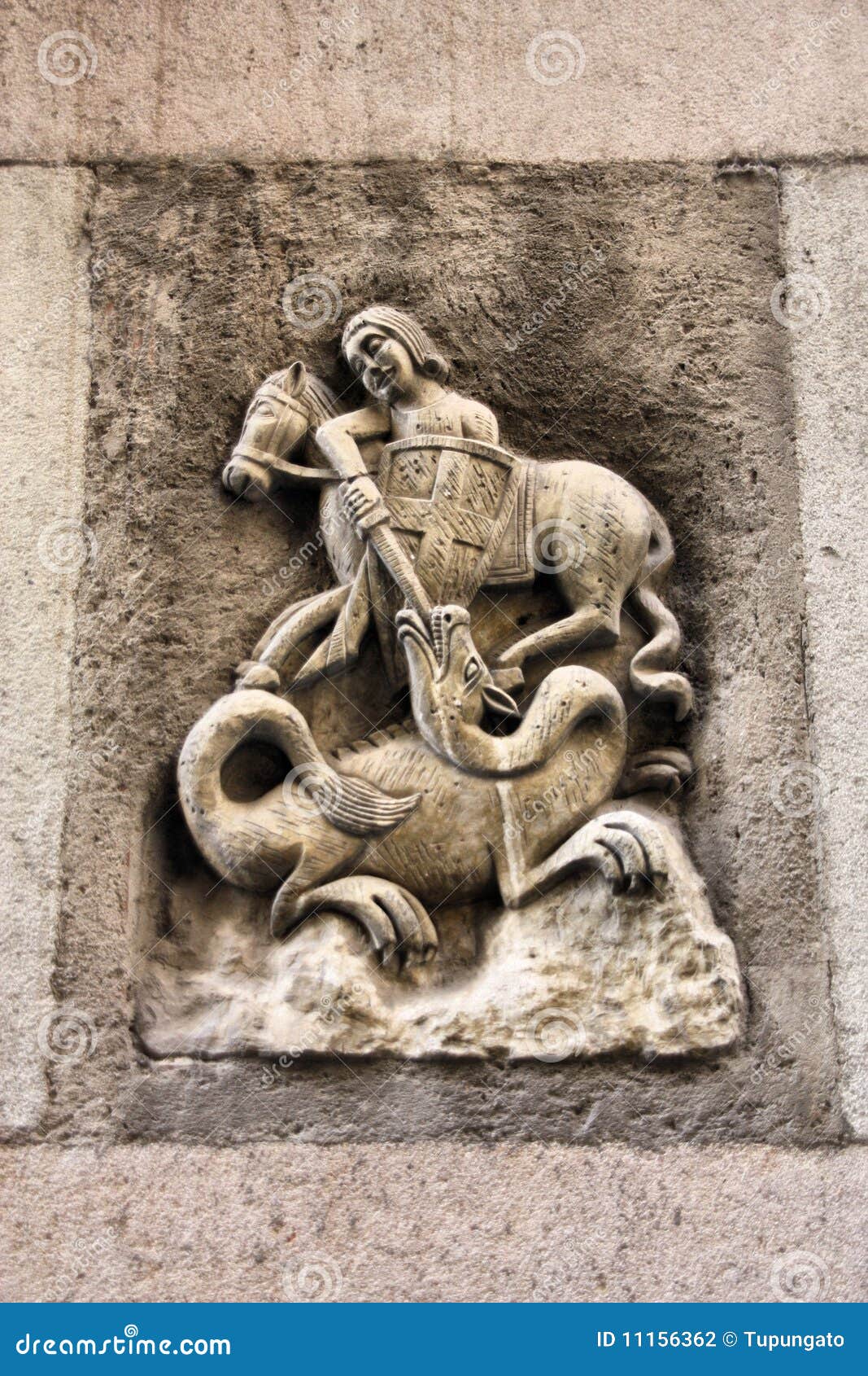 Saint George and dragon stock photo. Image of building - 11156362