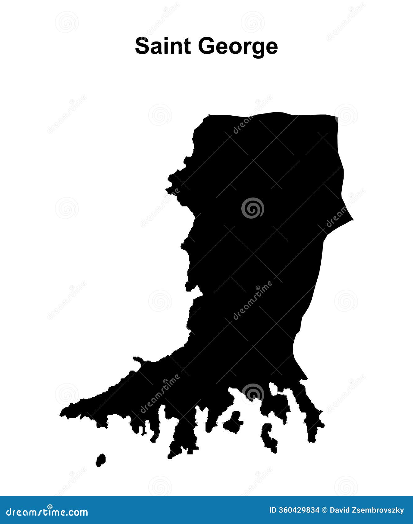 Saint George Outline Map Cartoon Vector | CartoonDealer.com #356722351