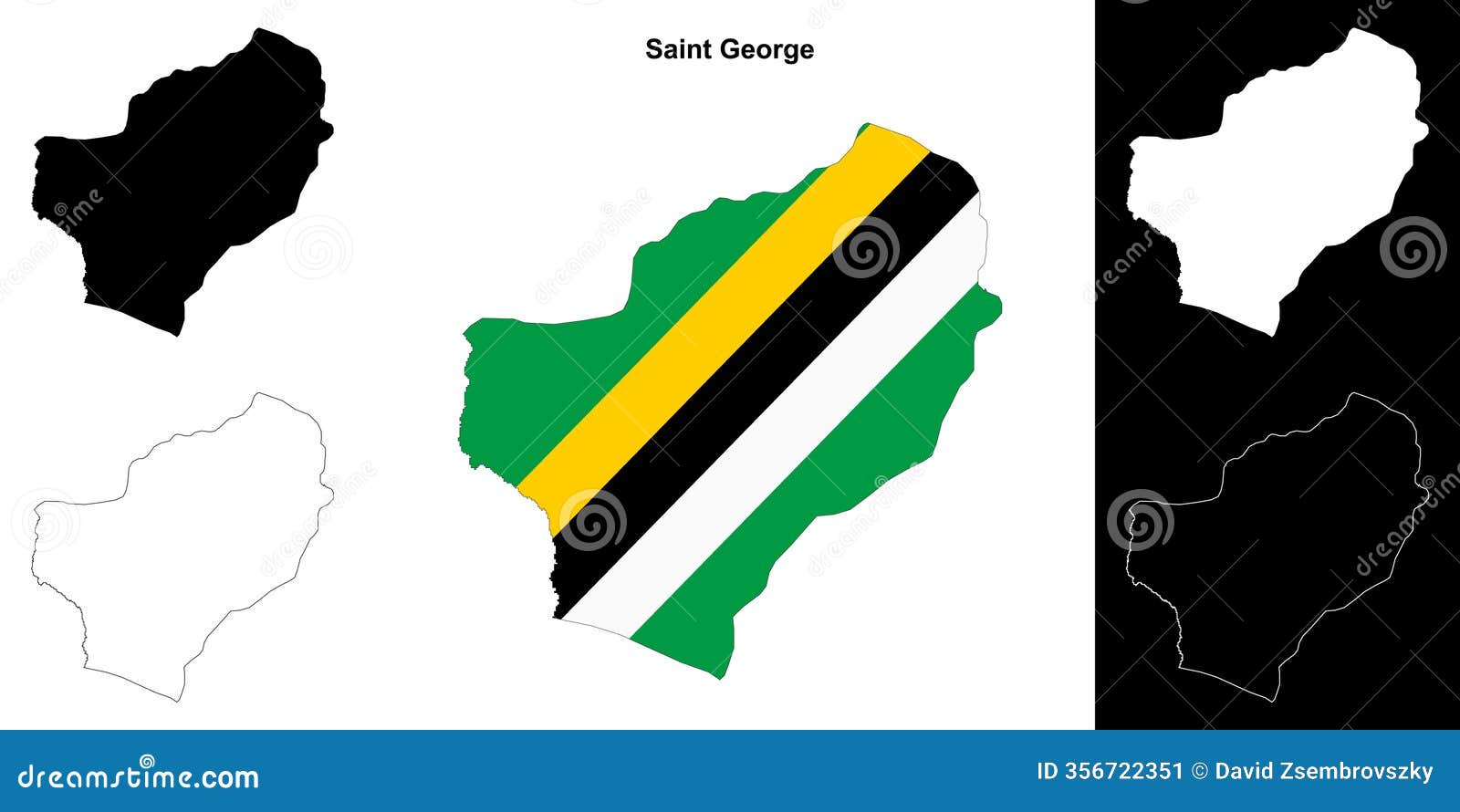 Saint George outline map stock vector. Illustration of george - 356722351