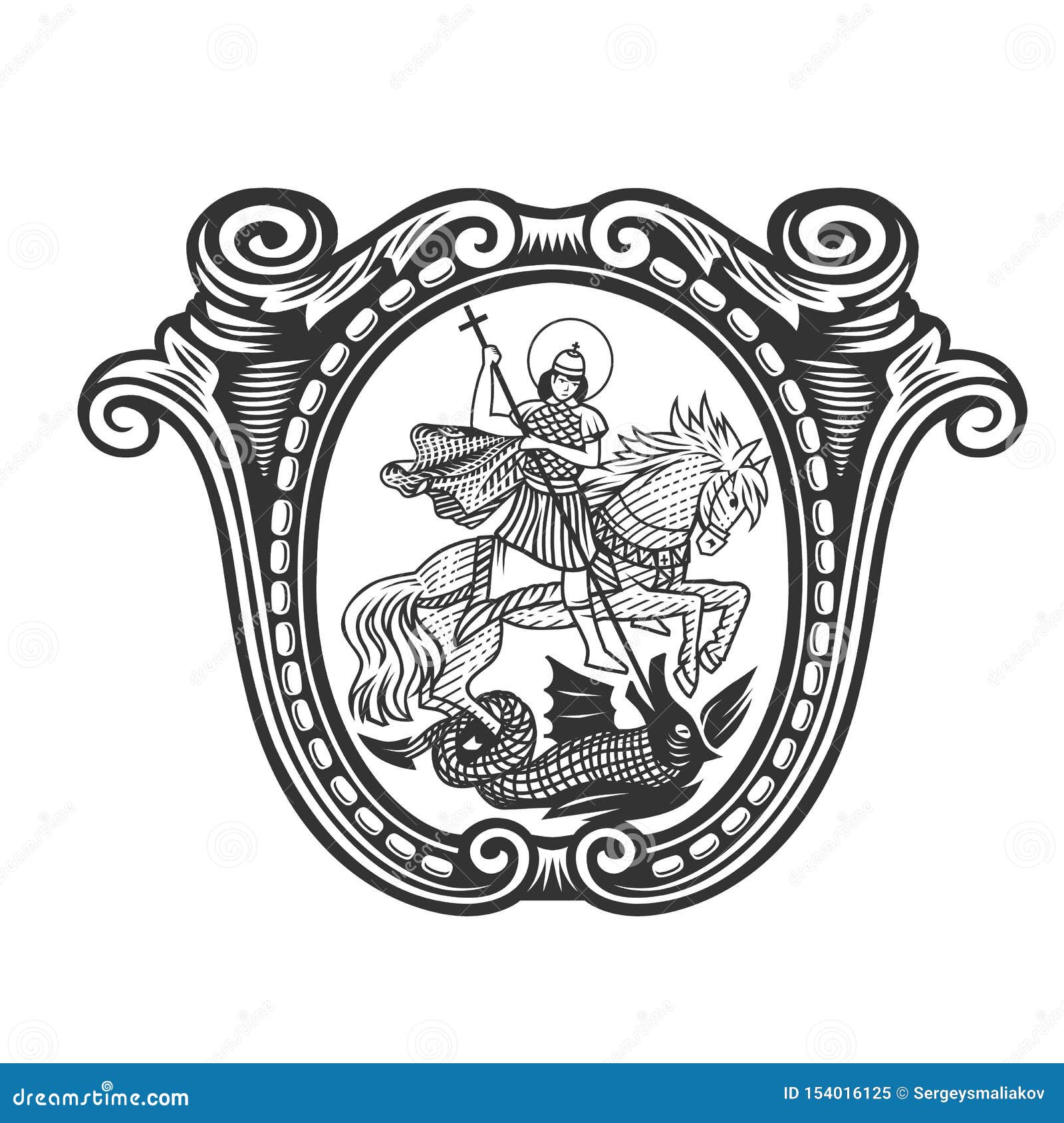 Saint George. Vector Illustration Stock Vector - Illustration of hero ...
