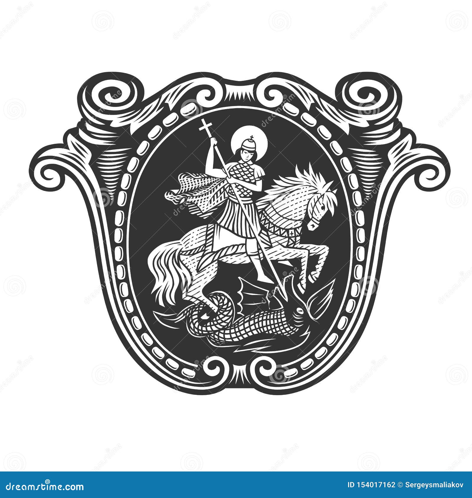 Saint George. Vector Illustration Stock Vector - Illustration of dragon ...