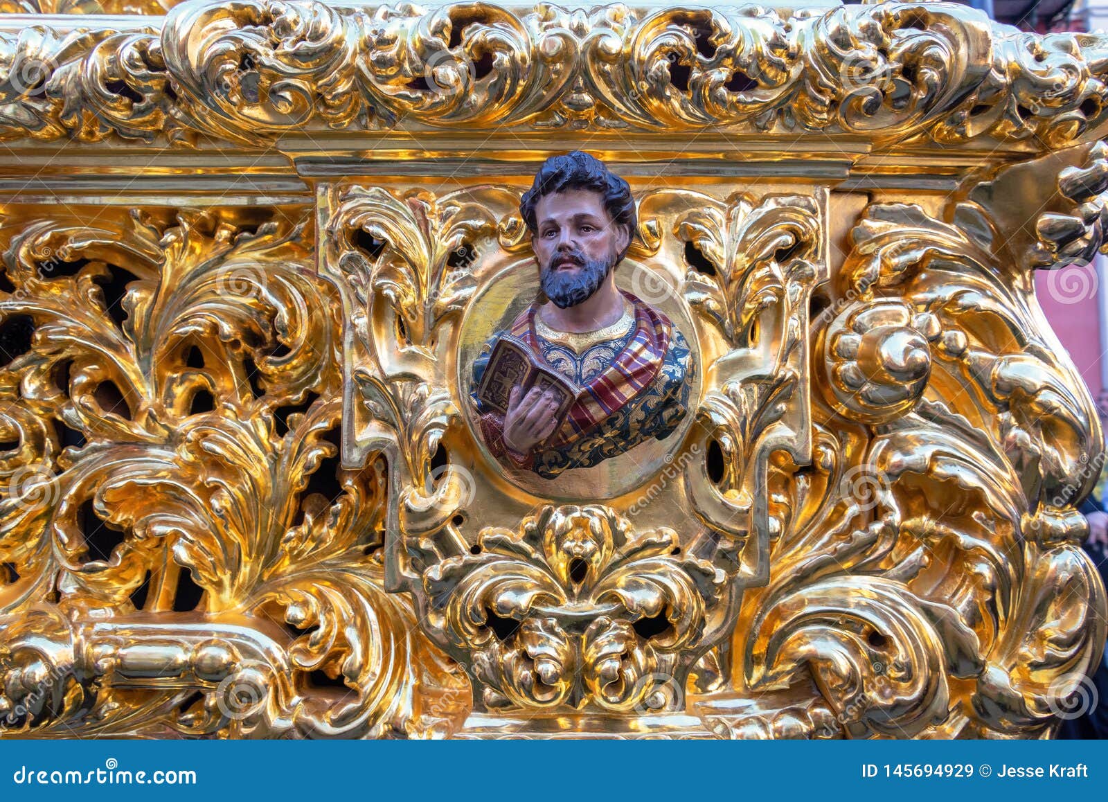 Saint on a Holy Week Float stock image. Image of saint - 145694929