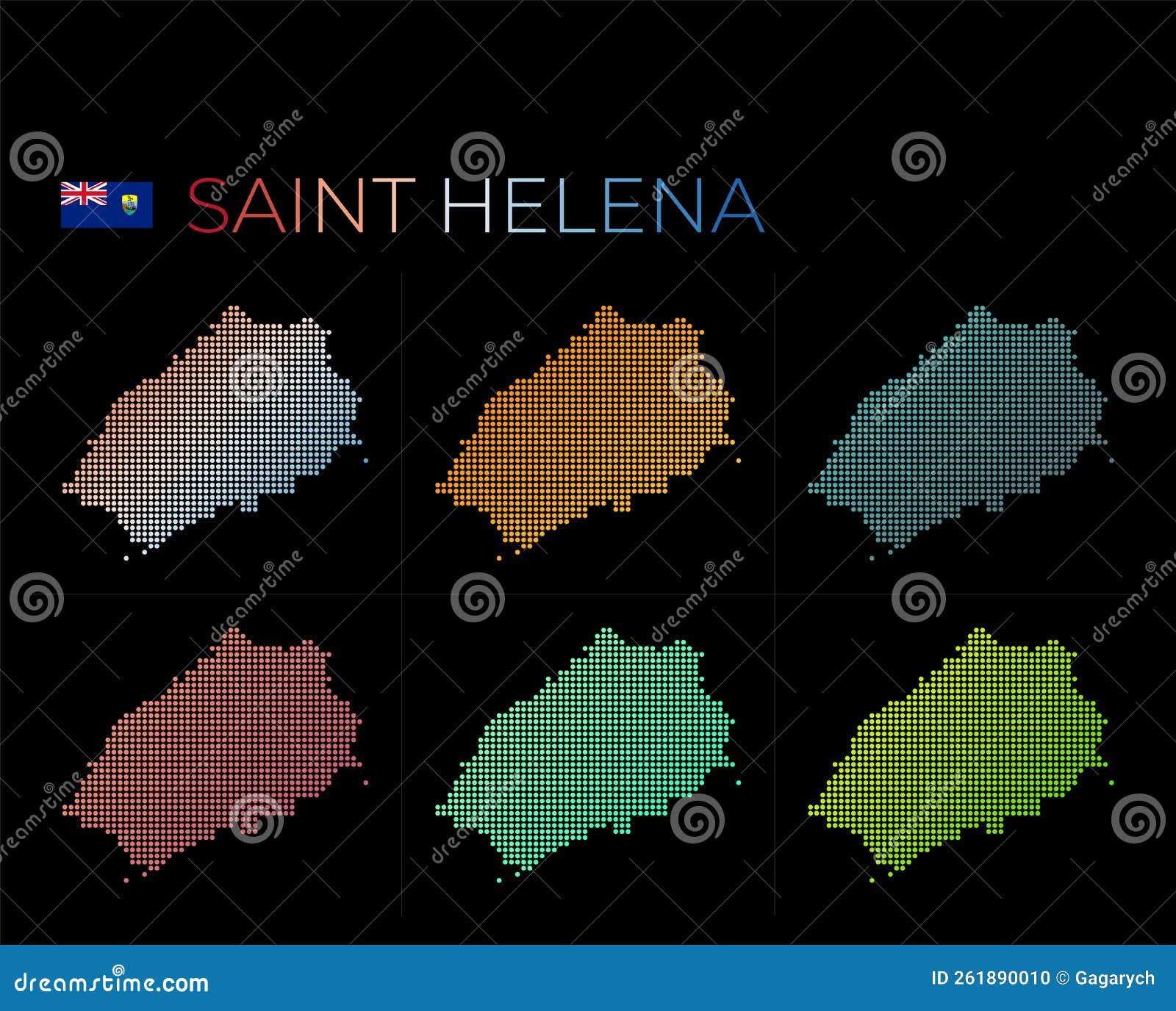 Saint Helena Dotted Map Set. Stock Vector - Illustration of pixel ...