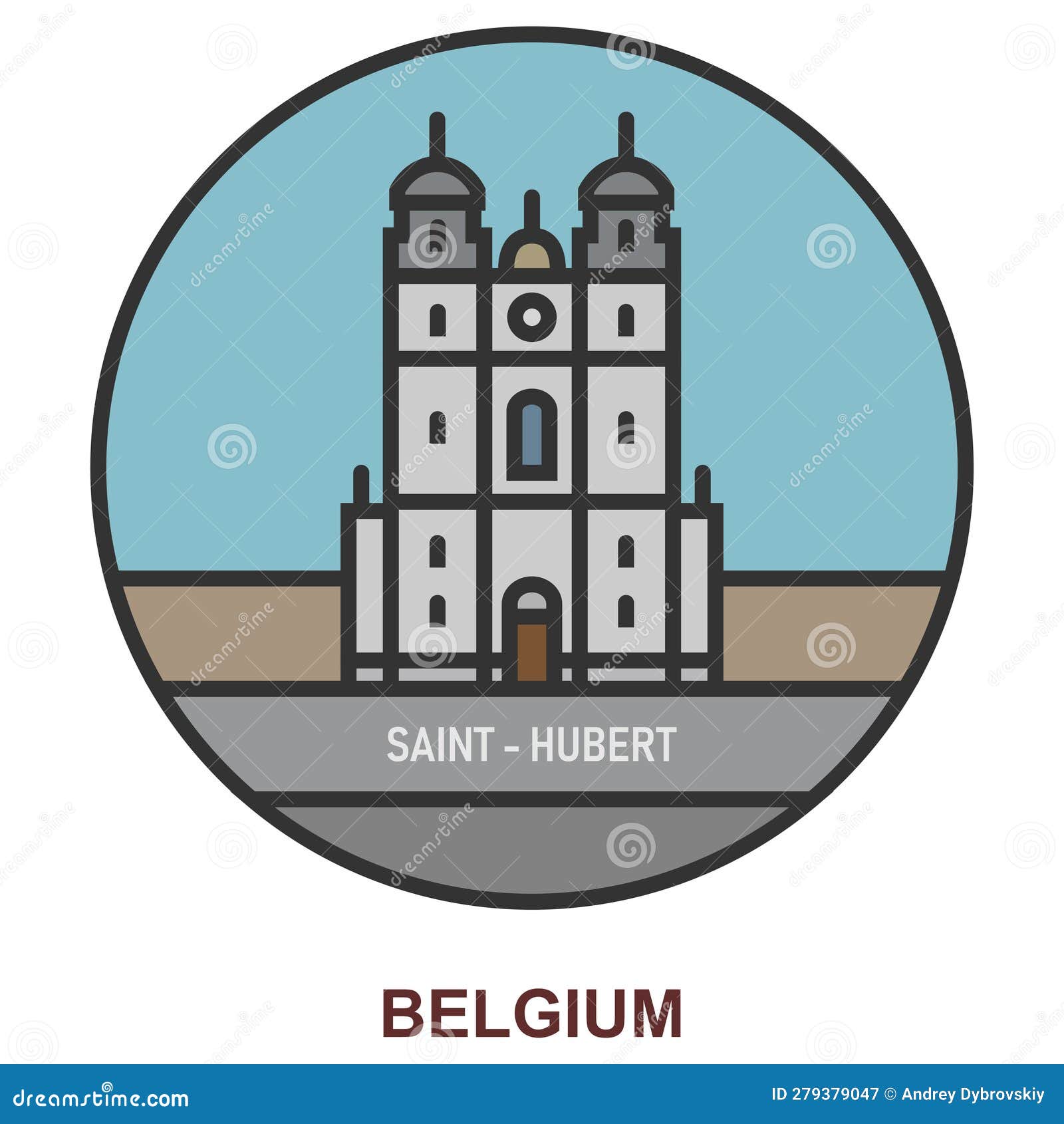 Saint-Hubert. Cities and Towns in Belgium Stock Vector - Illustration ...