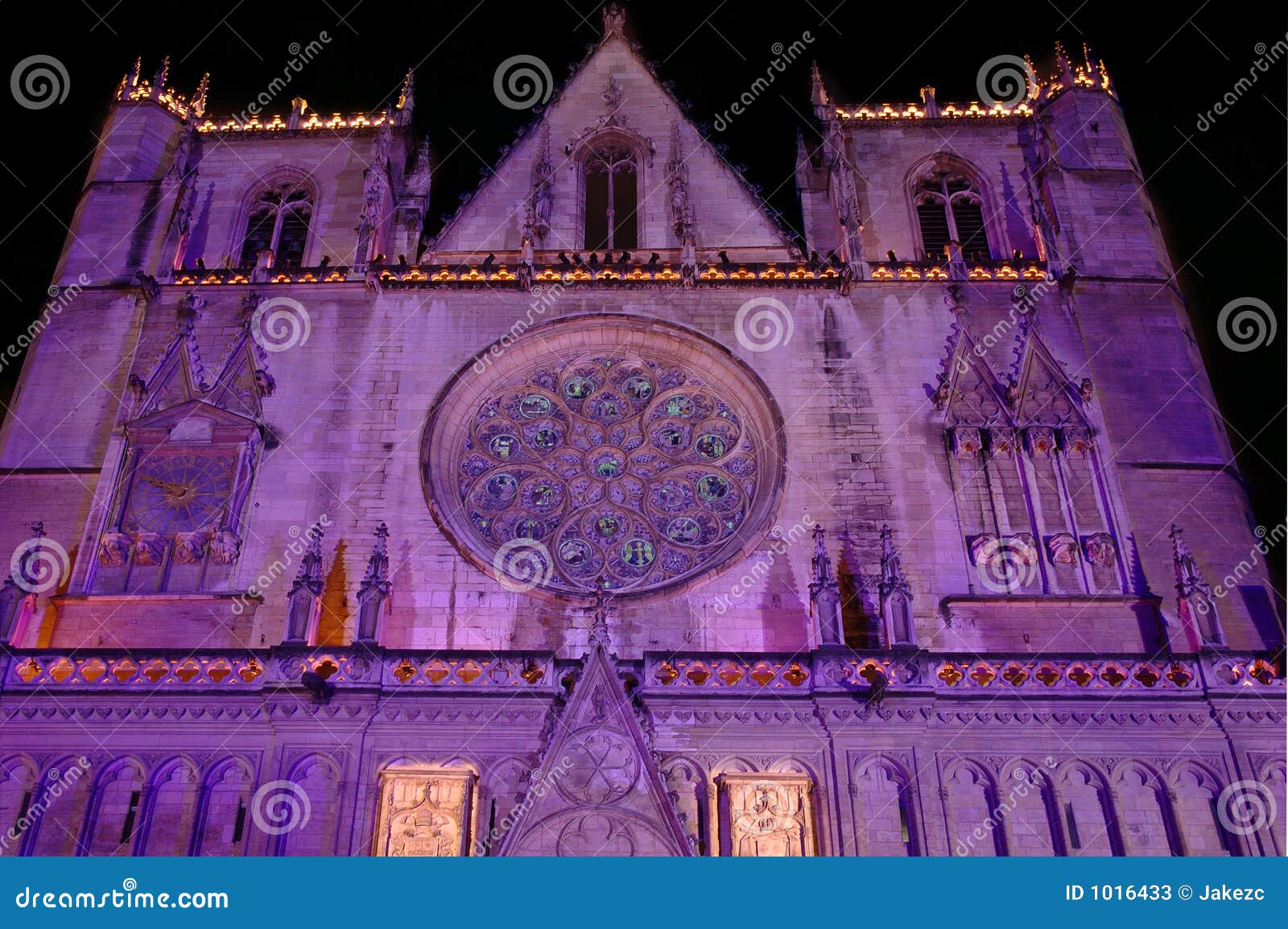 Saint Jean Cathedral Facade (Lyon France) Stock Image - Image of france ...