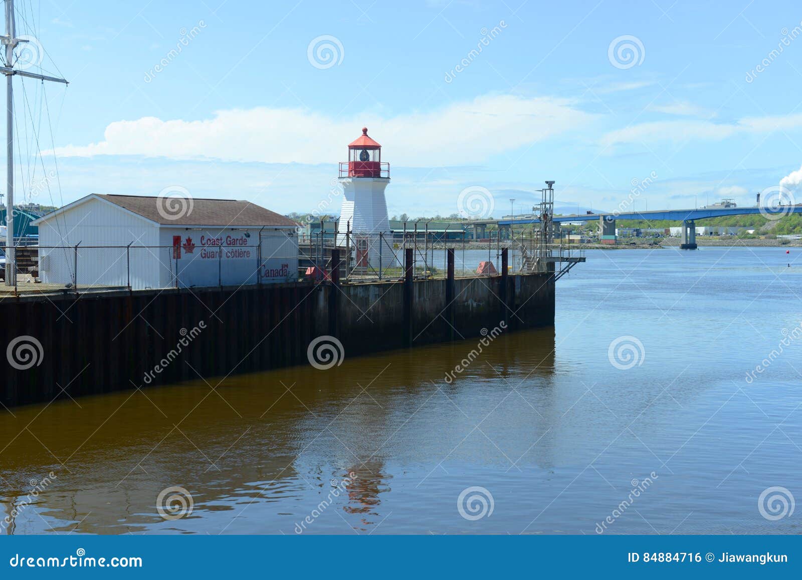 Saint John Coast Guard Base Lighthouse, NB, Canada Stock Photo - Image ...