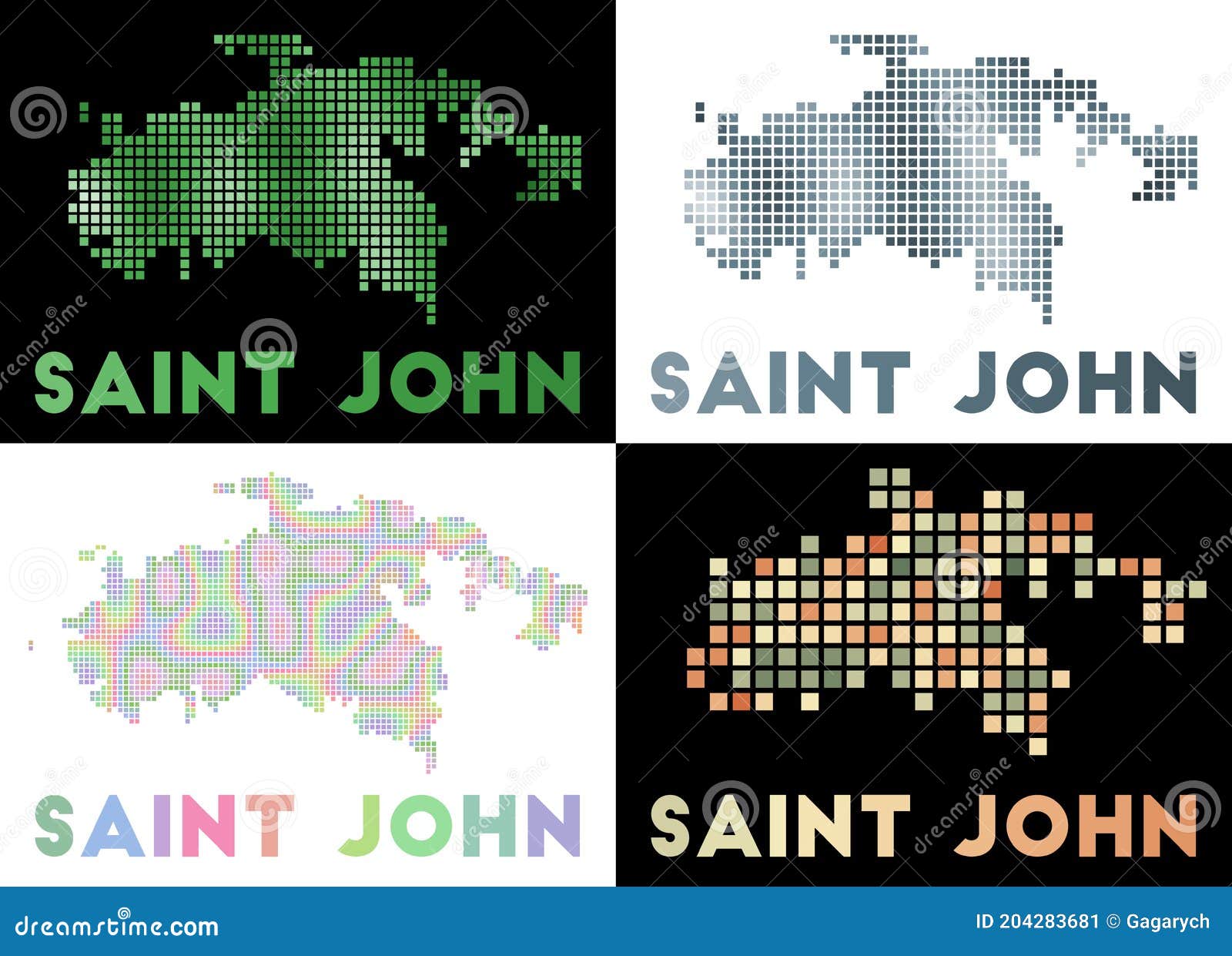 Saint John map. stock vector. Illustration of cartography - 204283681