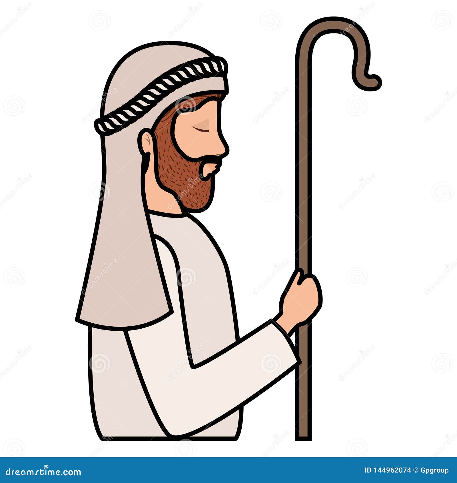 Saint Joseph with Cane Character Stock Vector - Illustration of ...