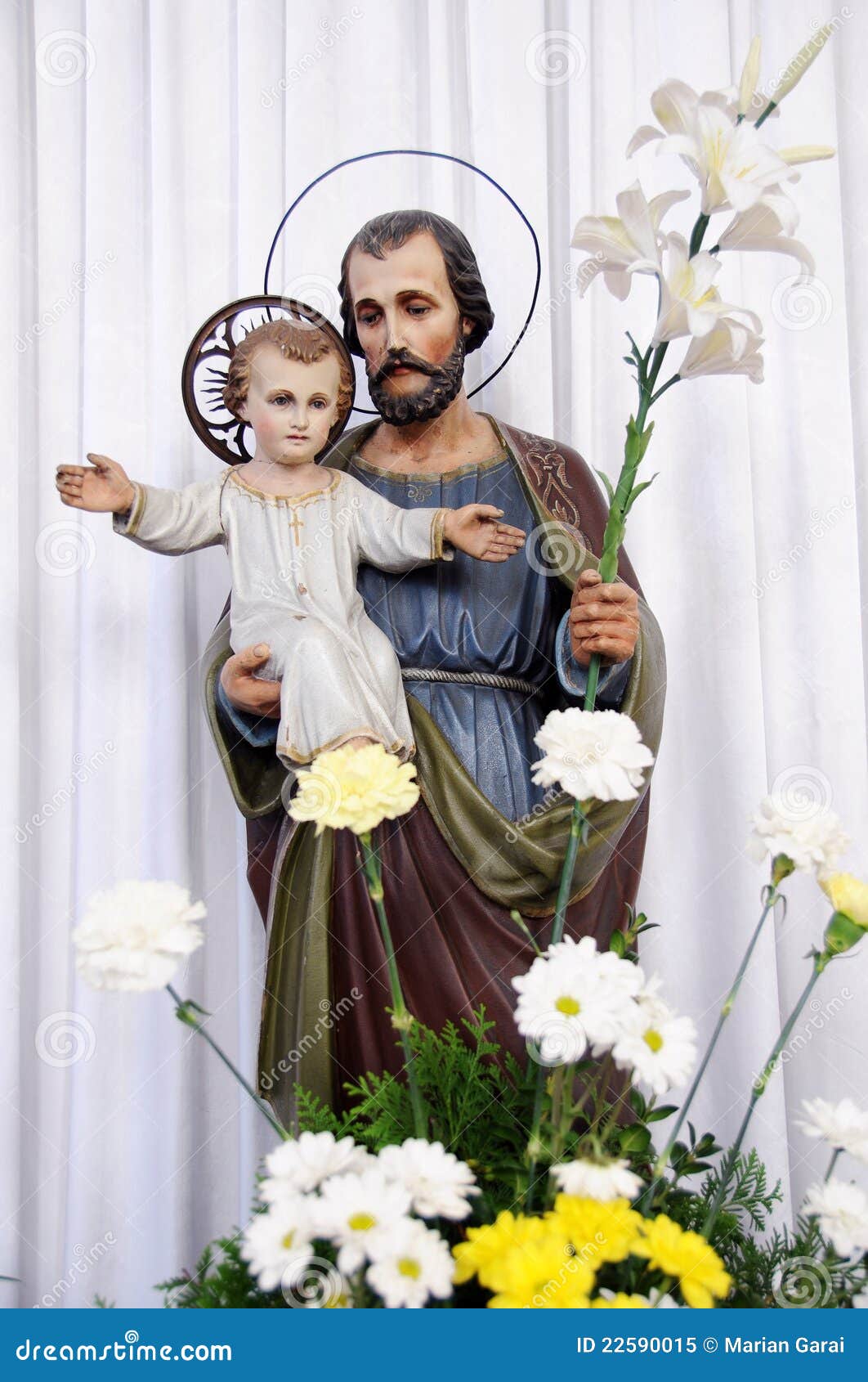 Saint Joseph with Little Jesus Stock Image - Image of joseph, blessed ...