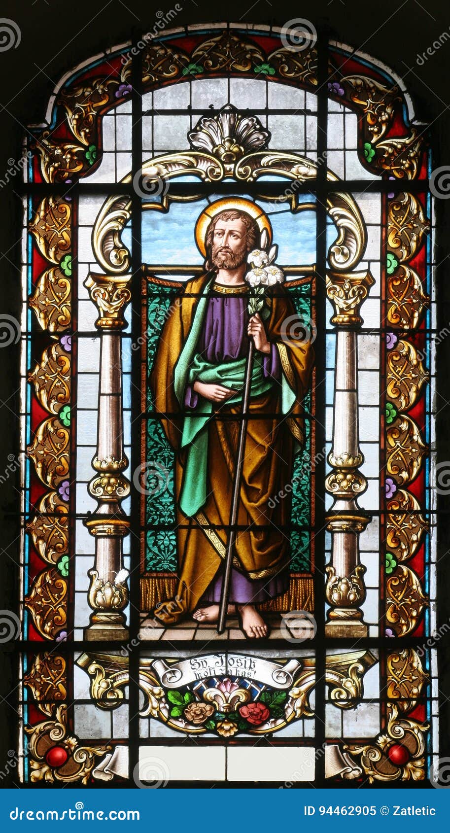 Saint Joseph stock image. Image of glass, christian, guardian - 94462905