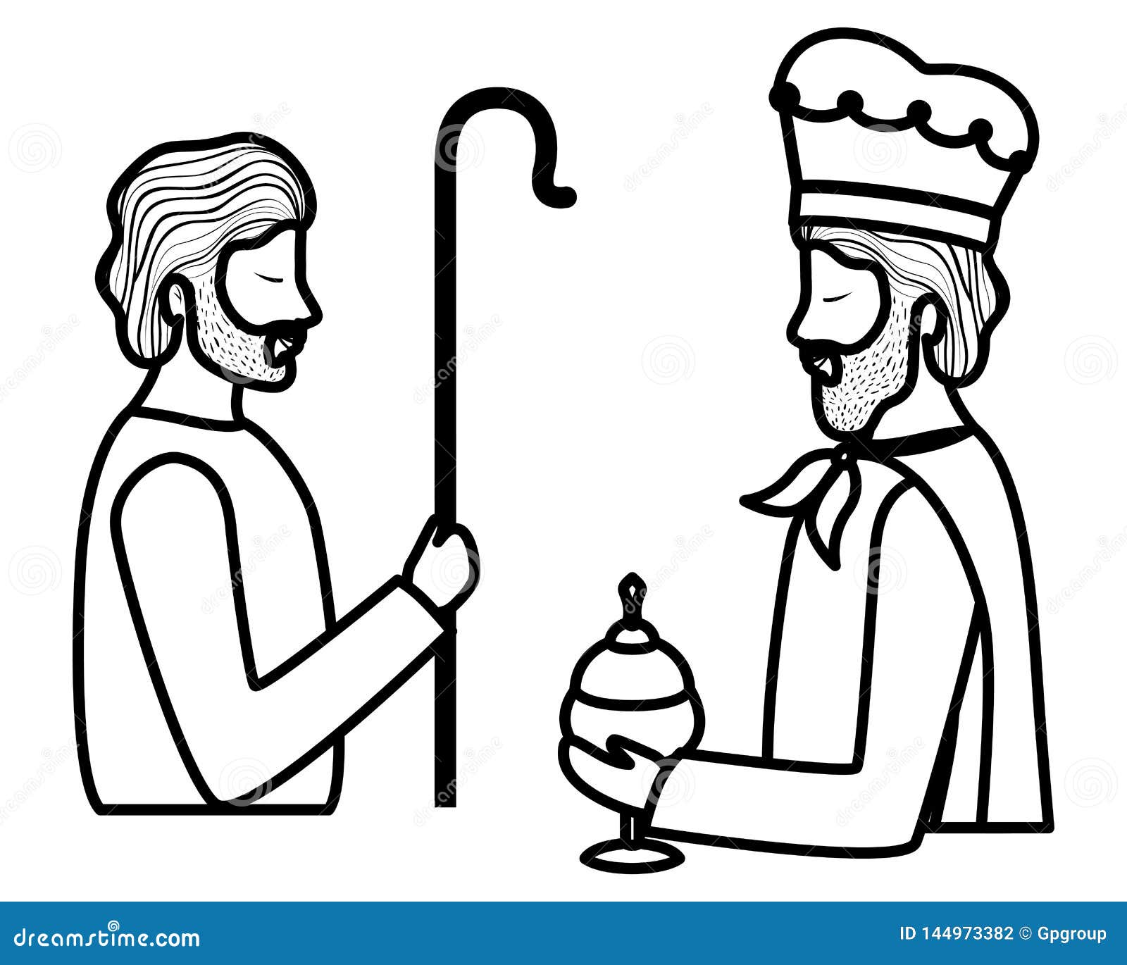 Saint Joseph with Wise King Character Stock Vector - Illustration of ...