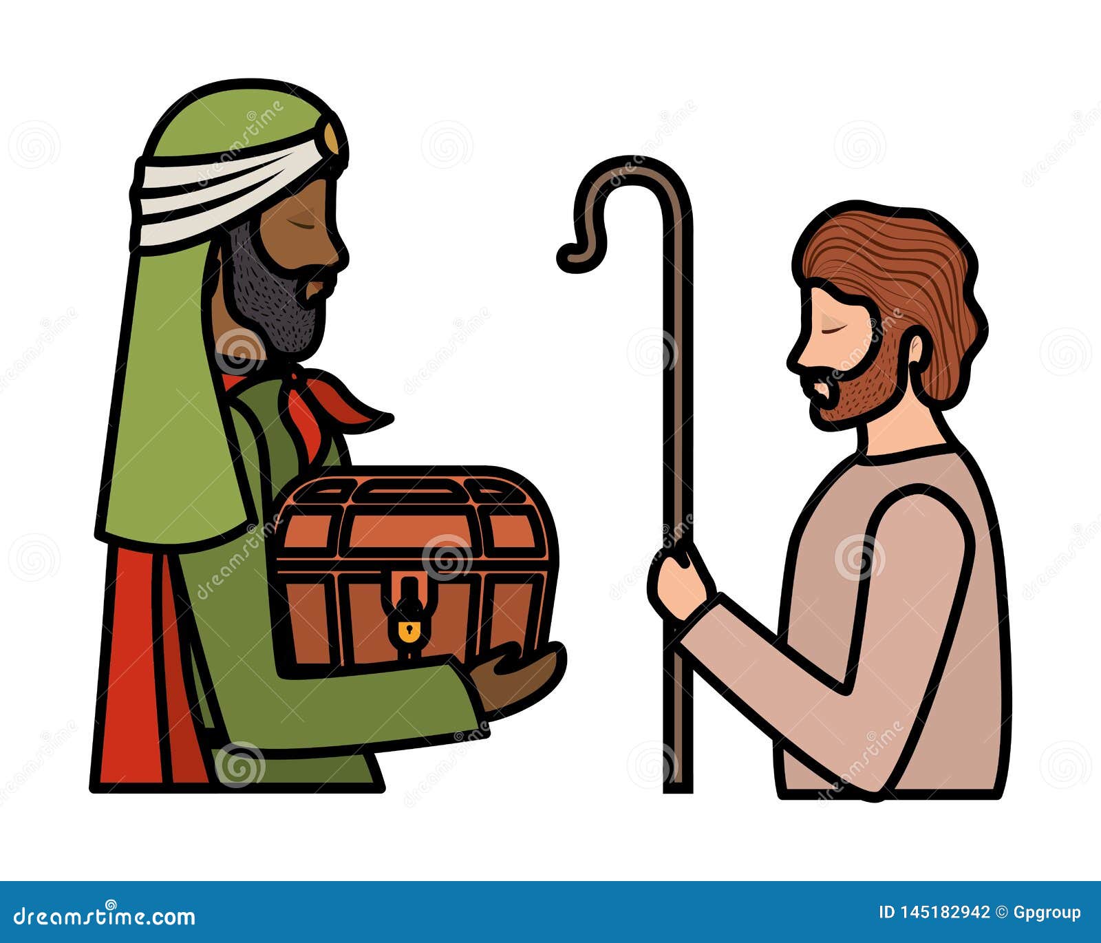 Saint Joseph with Wise King Character Stock Vector - Illustration of ...