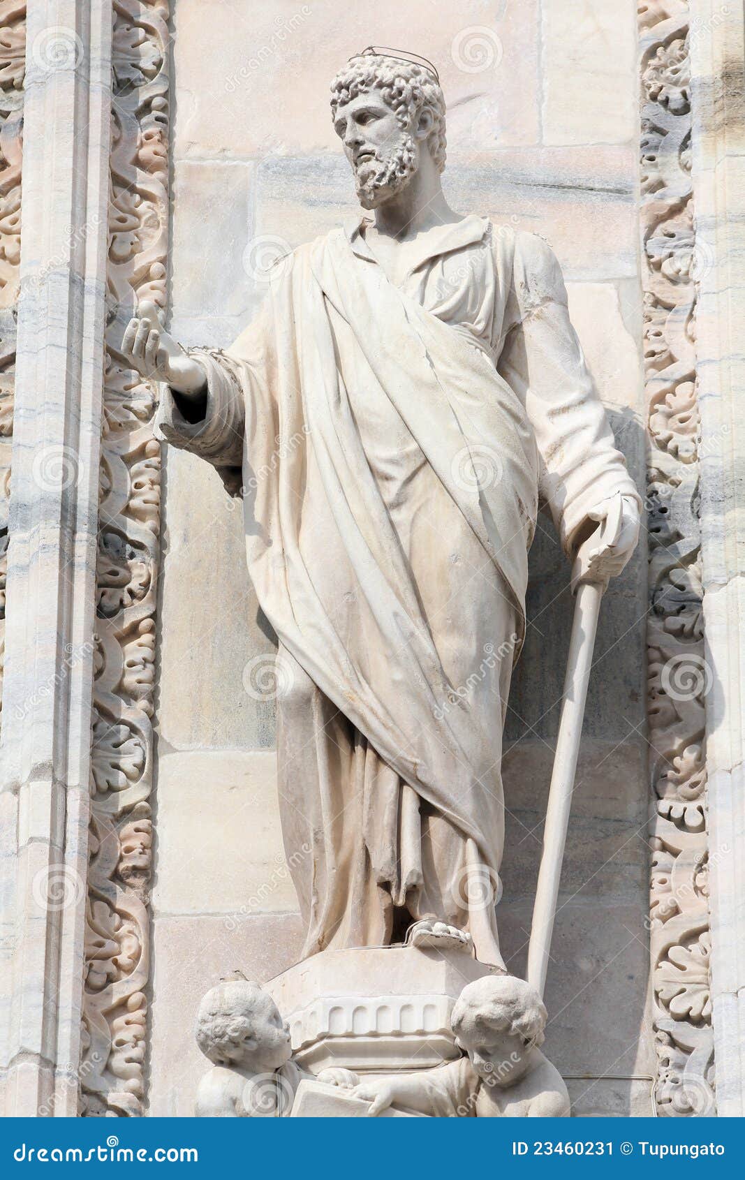 Saint Justin statue stock image. Image of martyr, architecture - 23460231