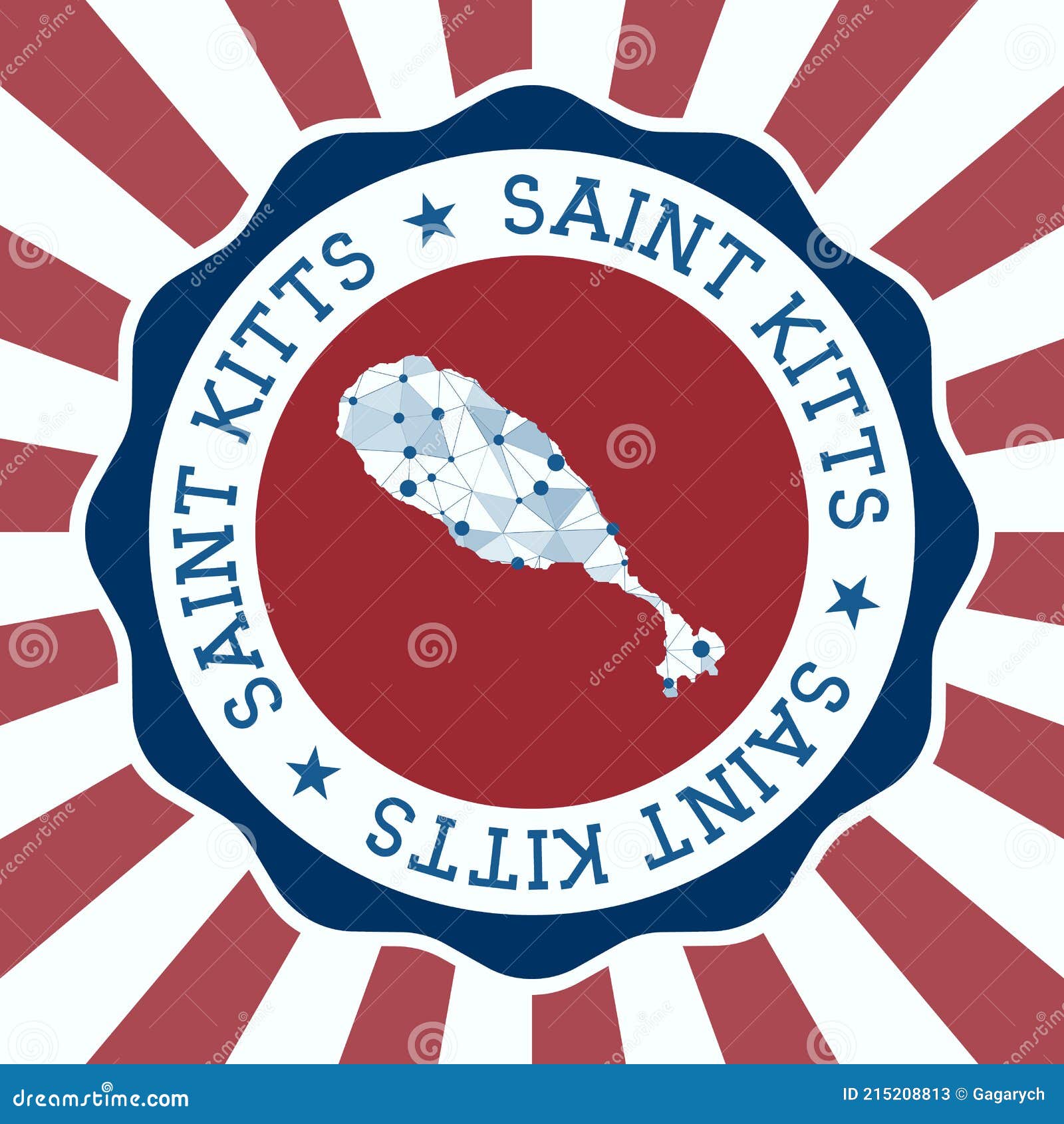 Saint Kitts Badge. stock vector. Illustration of banner - 215208813