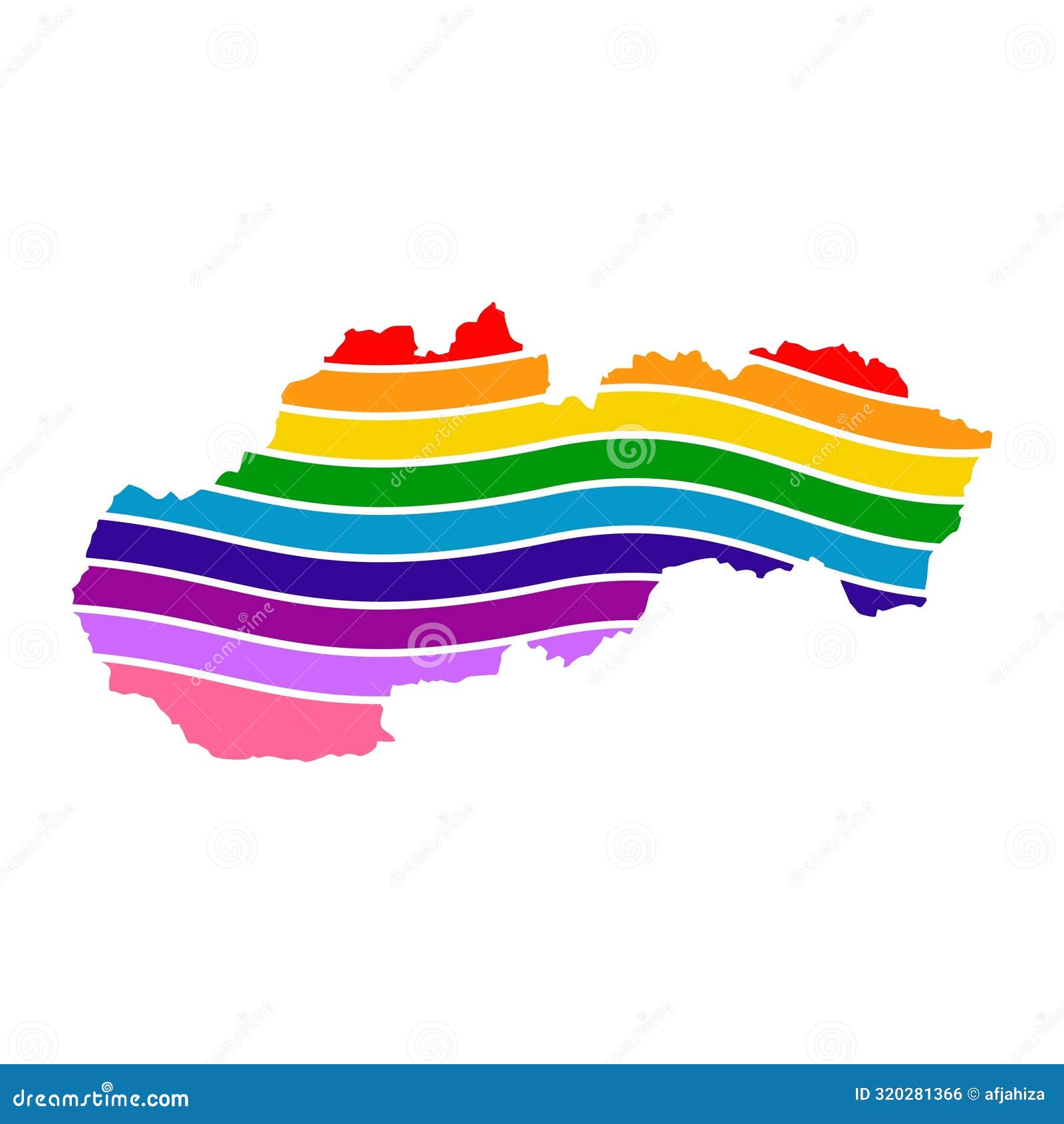 Slovakia Swoosh Silhouette Rainbow Map Stock Vector - Illustration of historical, slovak: 320281366
