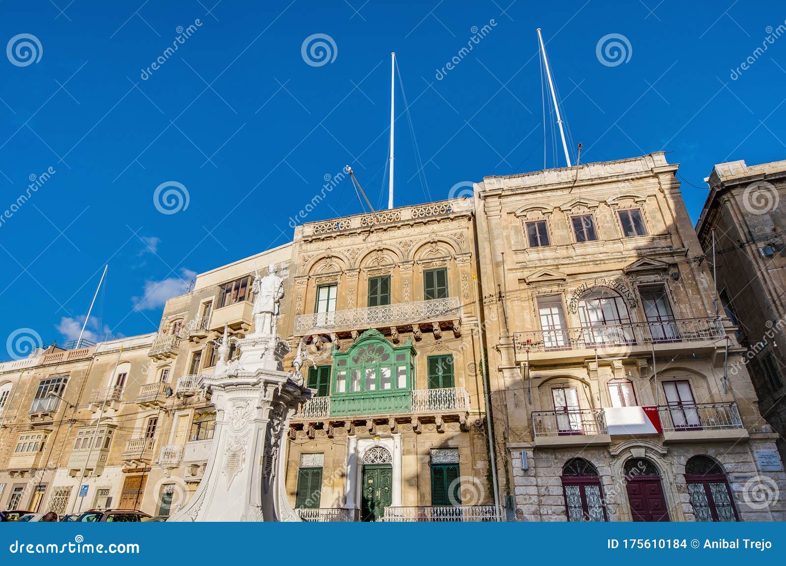 Saint Lawrence at Vittoriosa Square in Birgu, Malta Stock Photo - Image ...