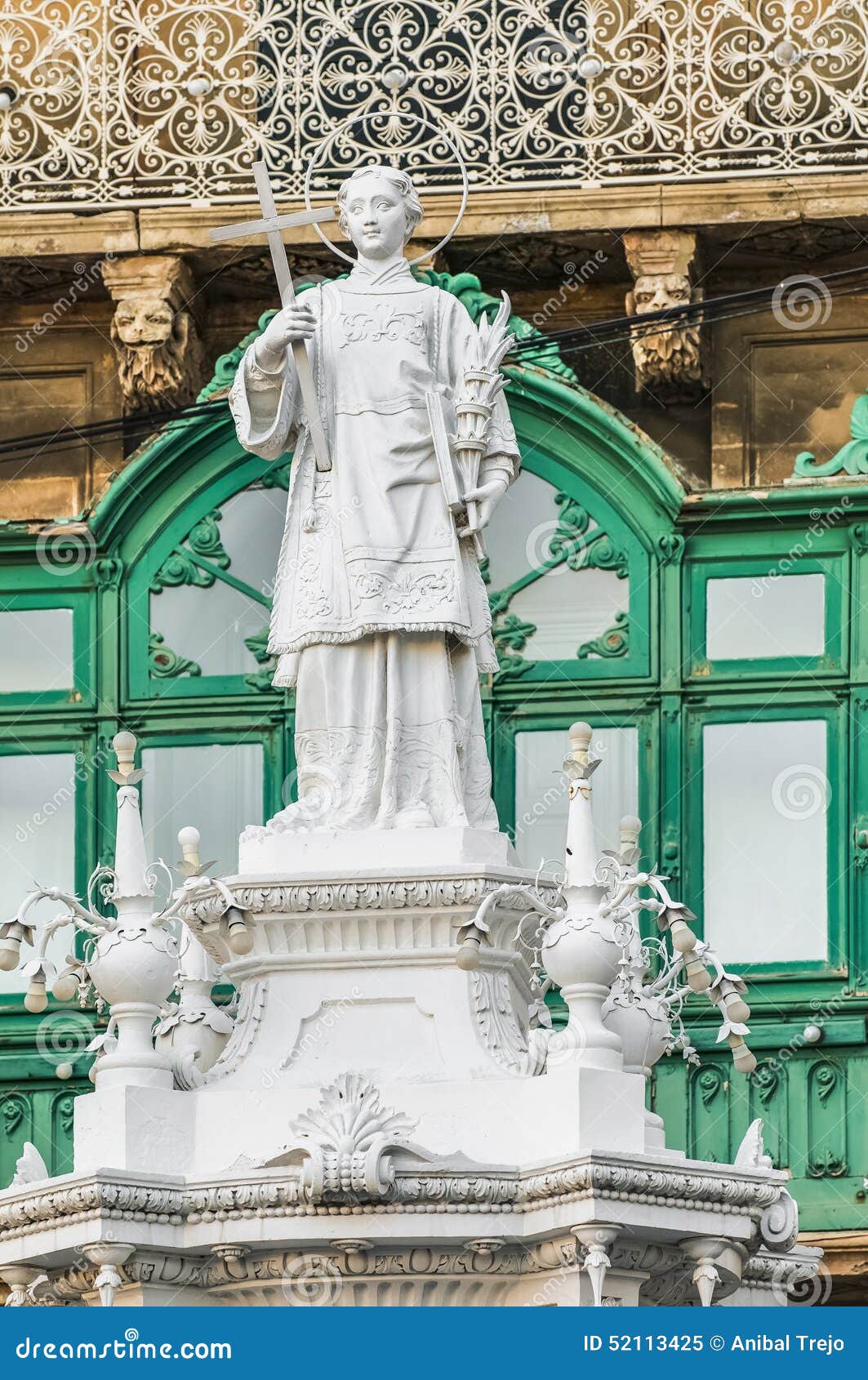 Saint Lawrence at Vittoriosa Square in Birgu, Malta Stock Image - Image ...