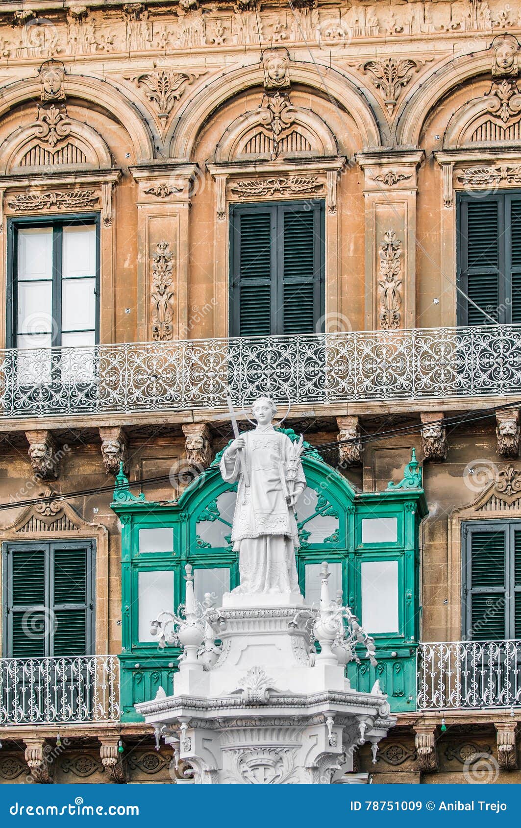Saint Lawrence at Vittoriosa Square in Birgu, Malta Stock Image - Image ...