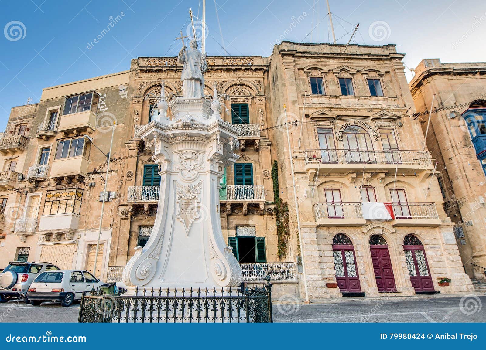 Saint Lawrence at Vittoriosa Square in Birgu, Malta Stock Photo - Image ...