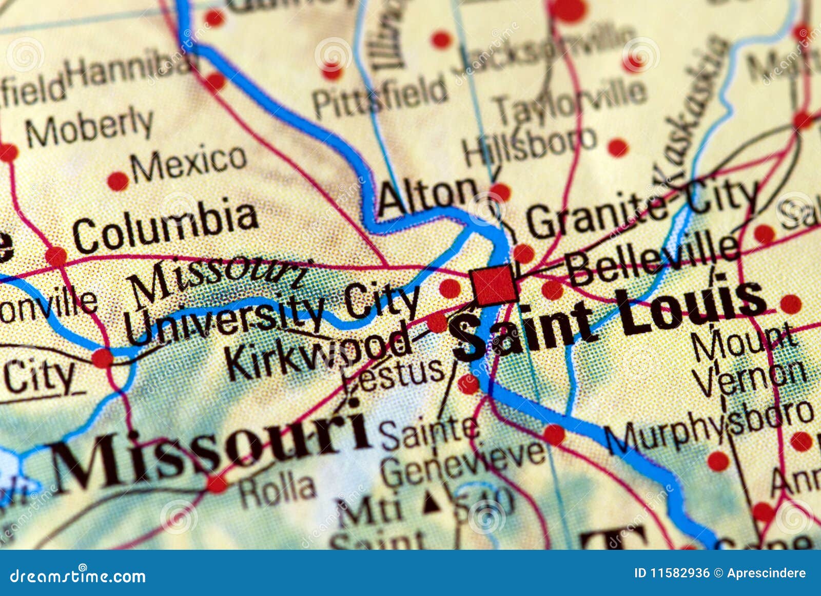 Saint Louis on the map stock photo. Image of contact - 11582936