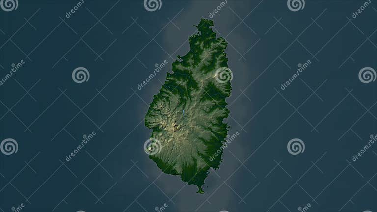 Saint Lucia Highlighted. Physical Stock Illustration - Illustration of ...