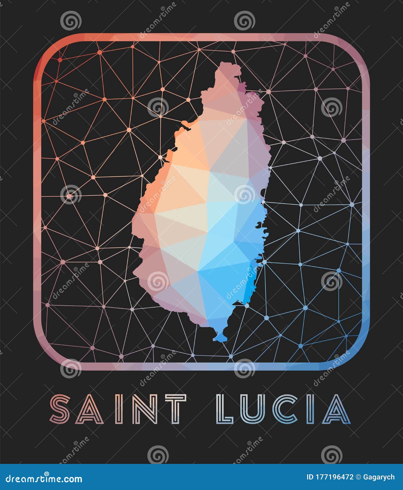 Saint Lucia map design. stock vector. Illustration of banner - 177196472