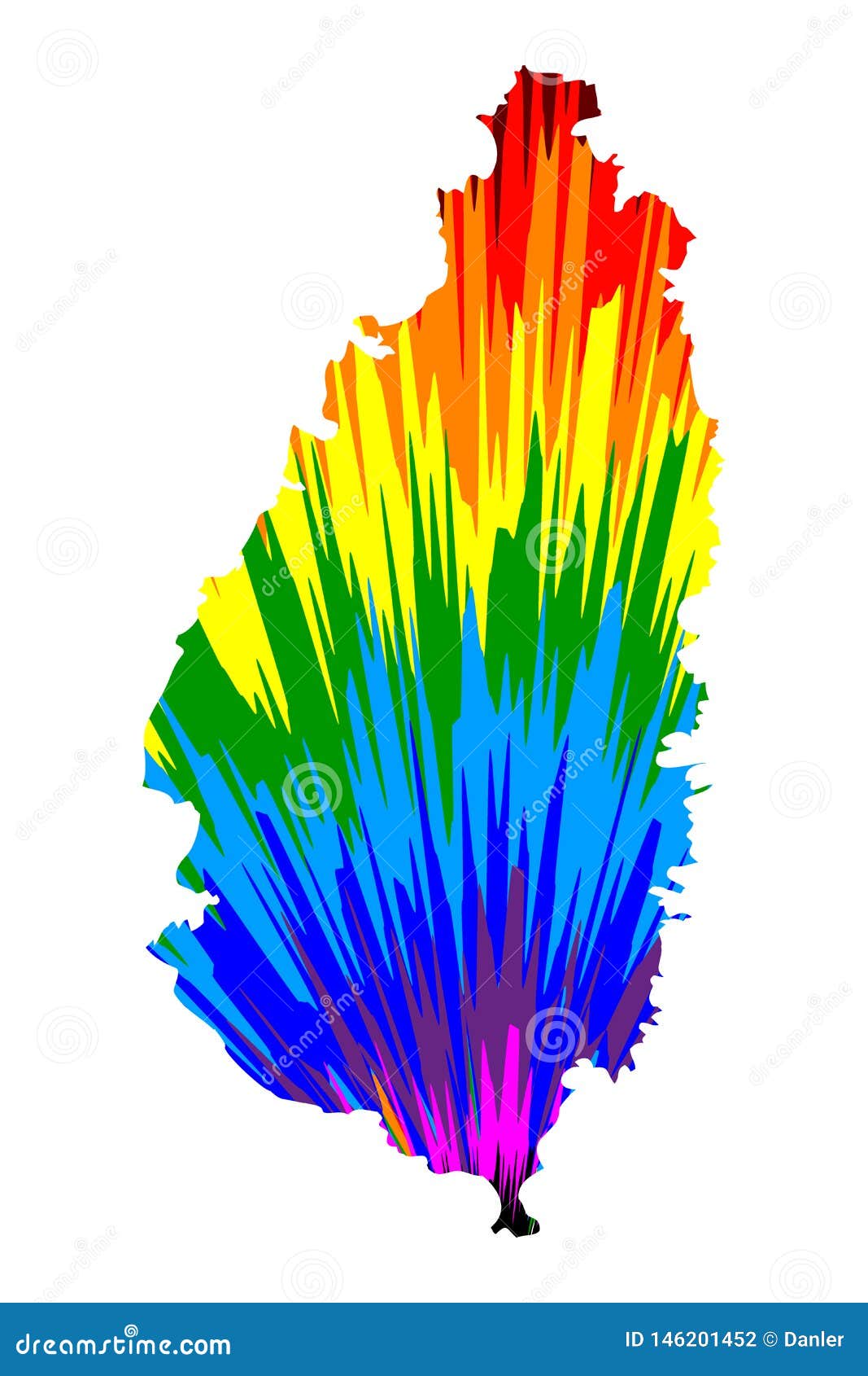 Saint Lucia - Map is Designed Rainbow Abstract Colorful Pattern Stock ...