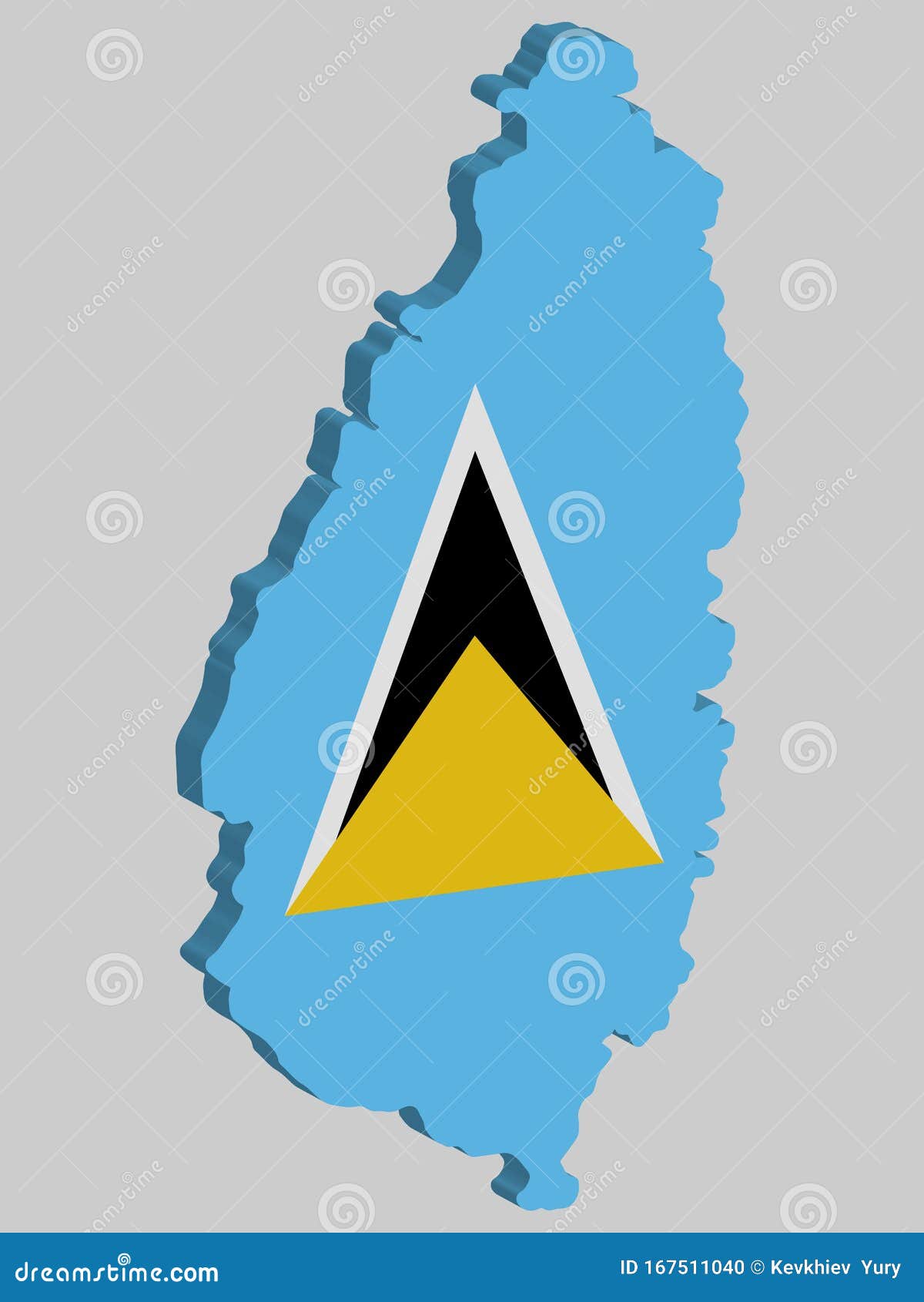 Saint Lucia Map Flag 3D Vector Illustration Eps 10 Stock Vector ...