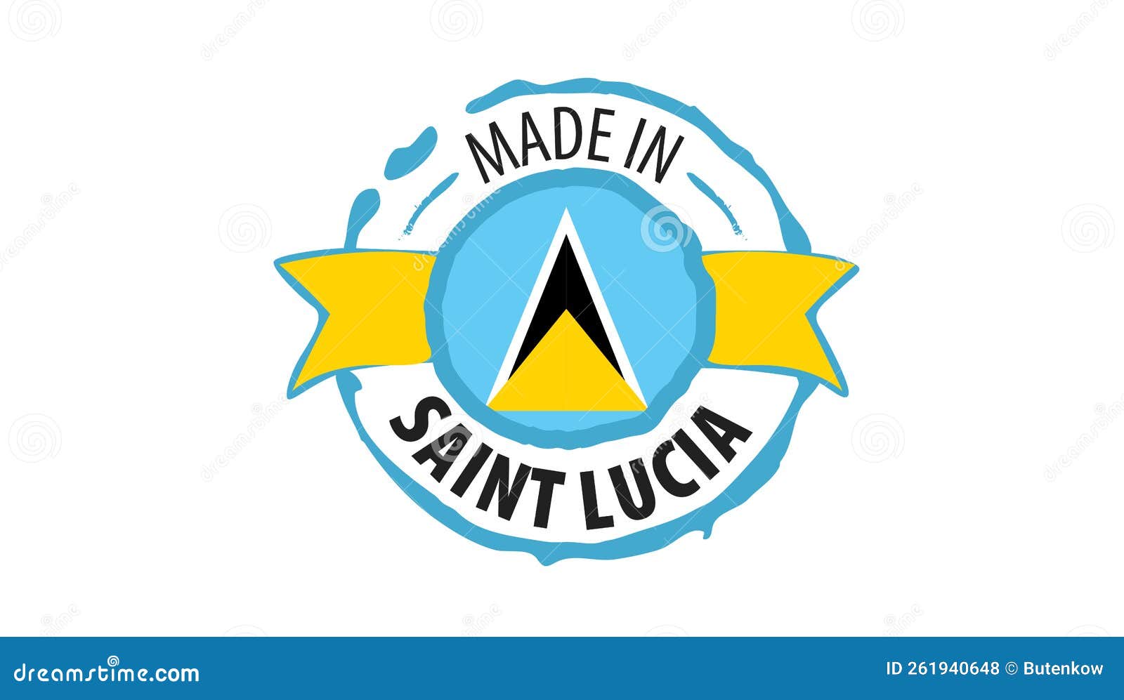 Saint Lucia Flag, Vector Illustration on a White Background Stock ...