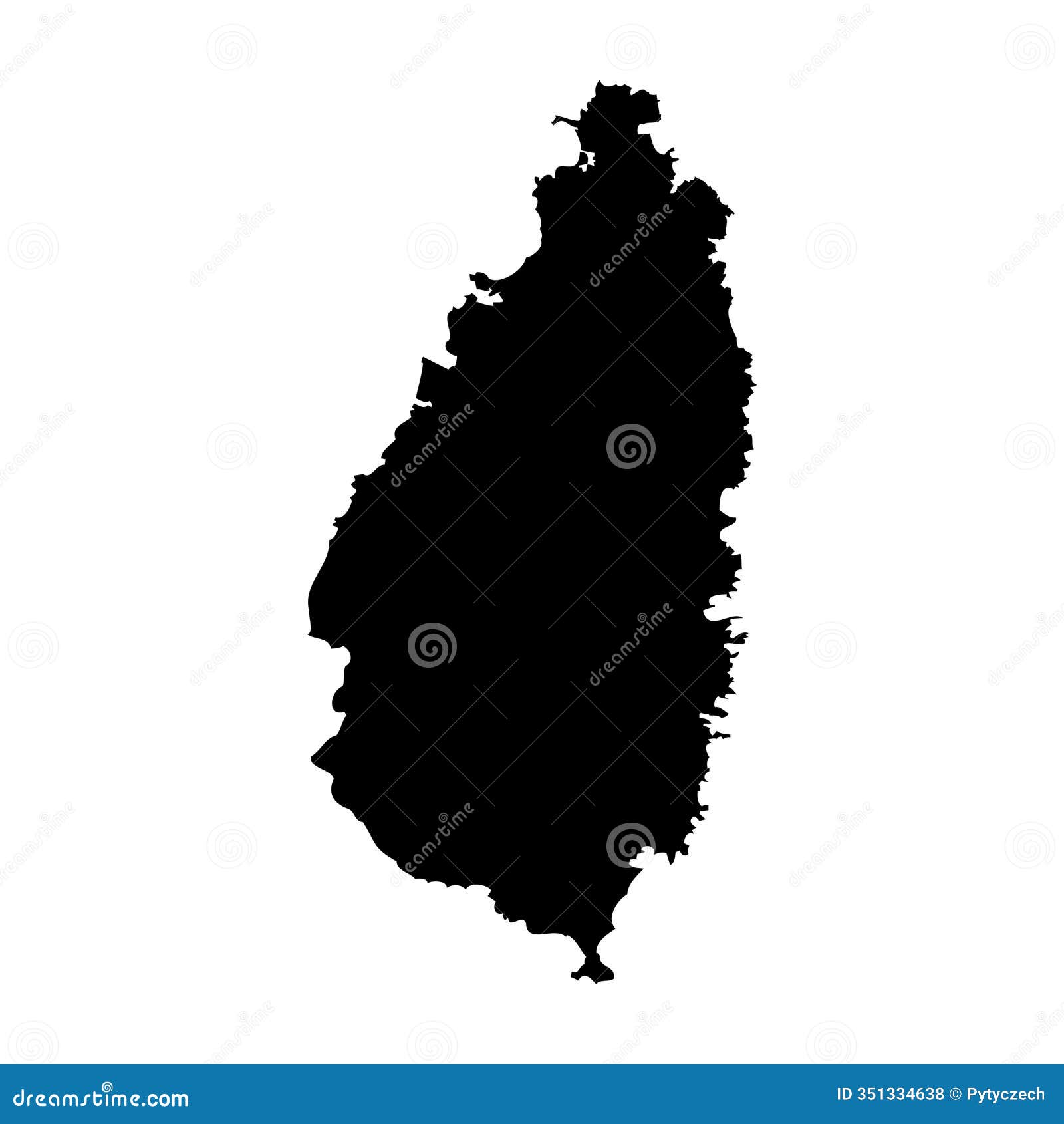 Saint Lucia Vector Map Silhouette Stock Illustration - Illustration of ...