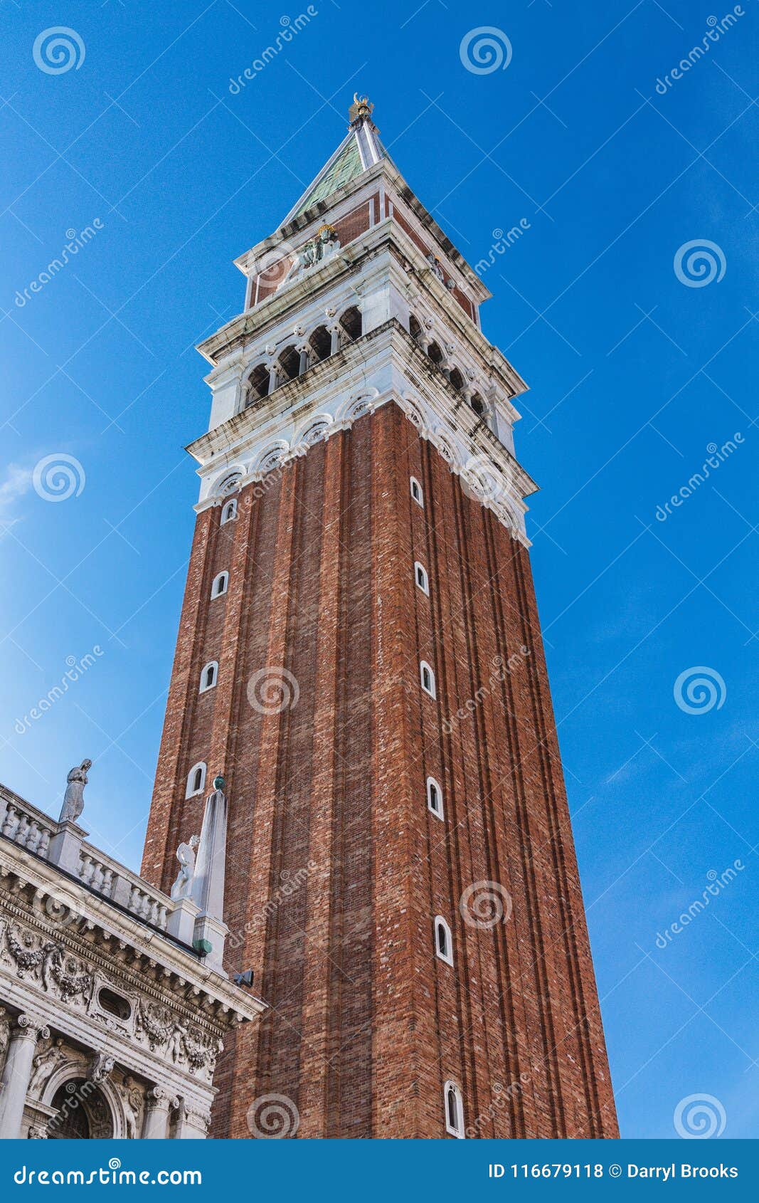 Saint Marks Bell Tower from Below Stock Photo - Image of boat, water ...