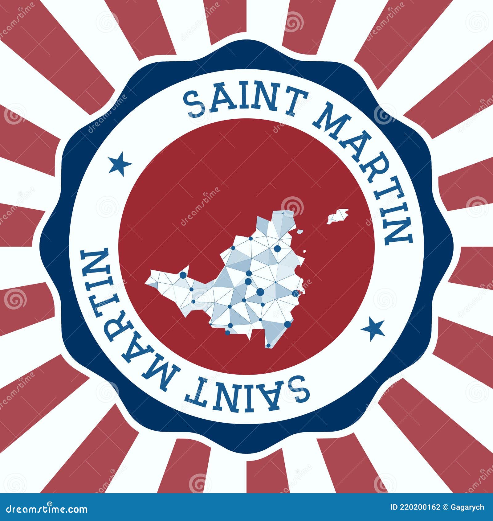 Saint Martin Badge. stock vector. Illustration of geometric - 220200162