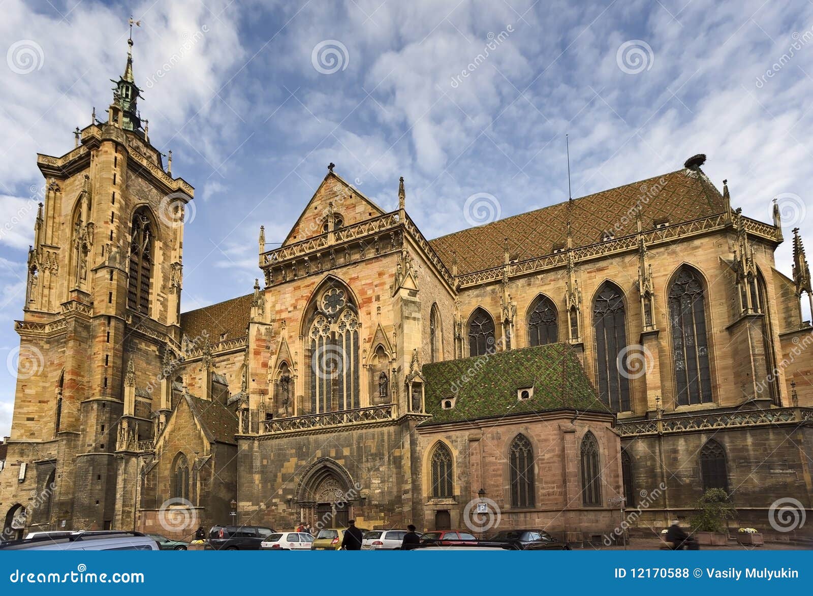 Saint Martin Collegiate Church in Colmar Stock Photo - Image of roof ...
