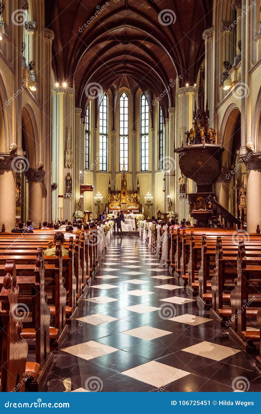 Interior St. Mary of the Assumption Cathedral, Jakarta, Java, in ...