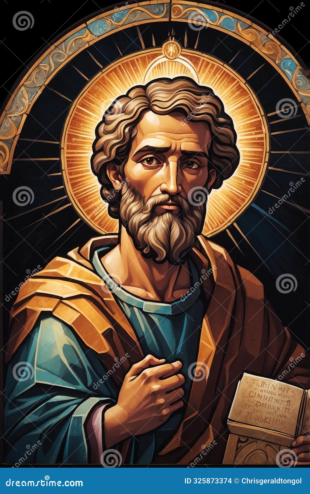 Saint Matthew Stylized Portrait Drawing of Colored Til Ai Generated ...