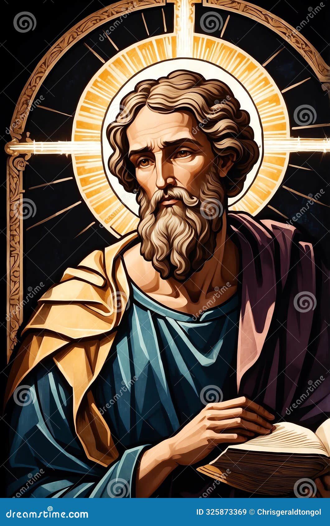 Saint Matthew Stylized Portrait Drawing of Colored Til Ai Generated ...