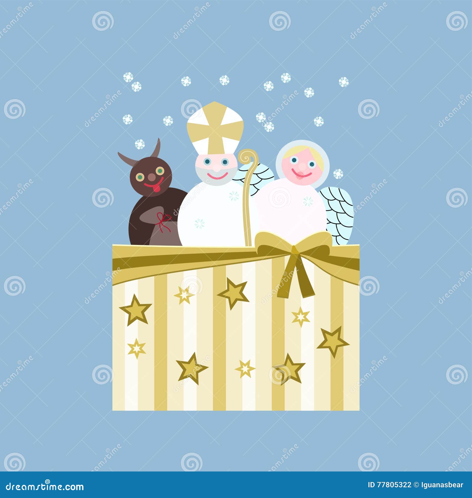 Saint Nicholas, Angel and Devil Stock Vector - Illustration of czech ...