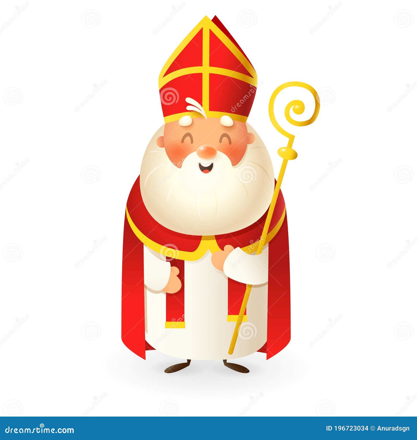 Saint Nicholas or Sinterklaas - Happy Cute Character - Vector ...