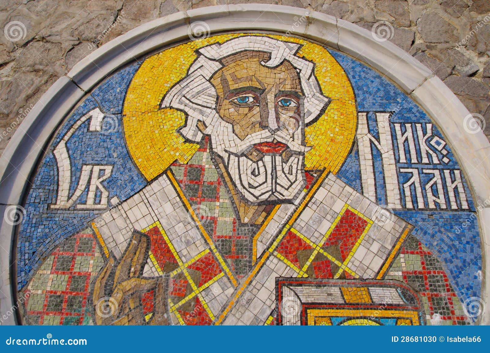 Saint Nicholas Mosaic stock photo. Image of cross, varna - 28681030