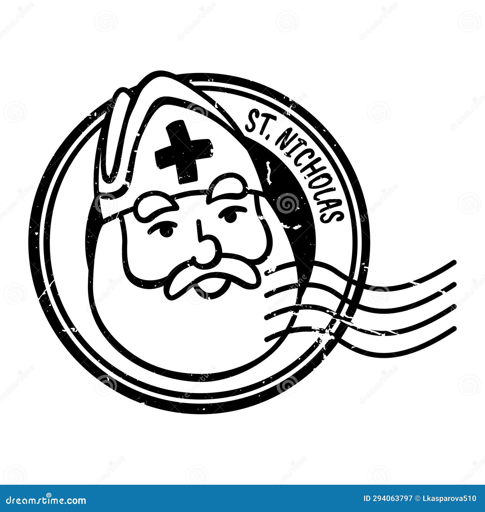Saint Nicholas Postage Stamp Stock Vector - Illustration of : 294063797