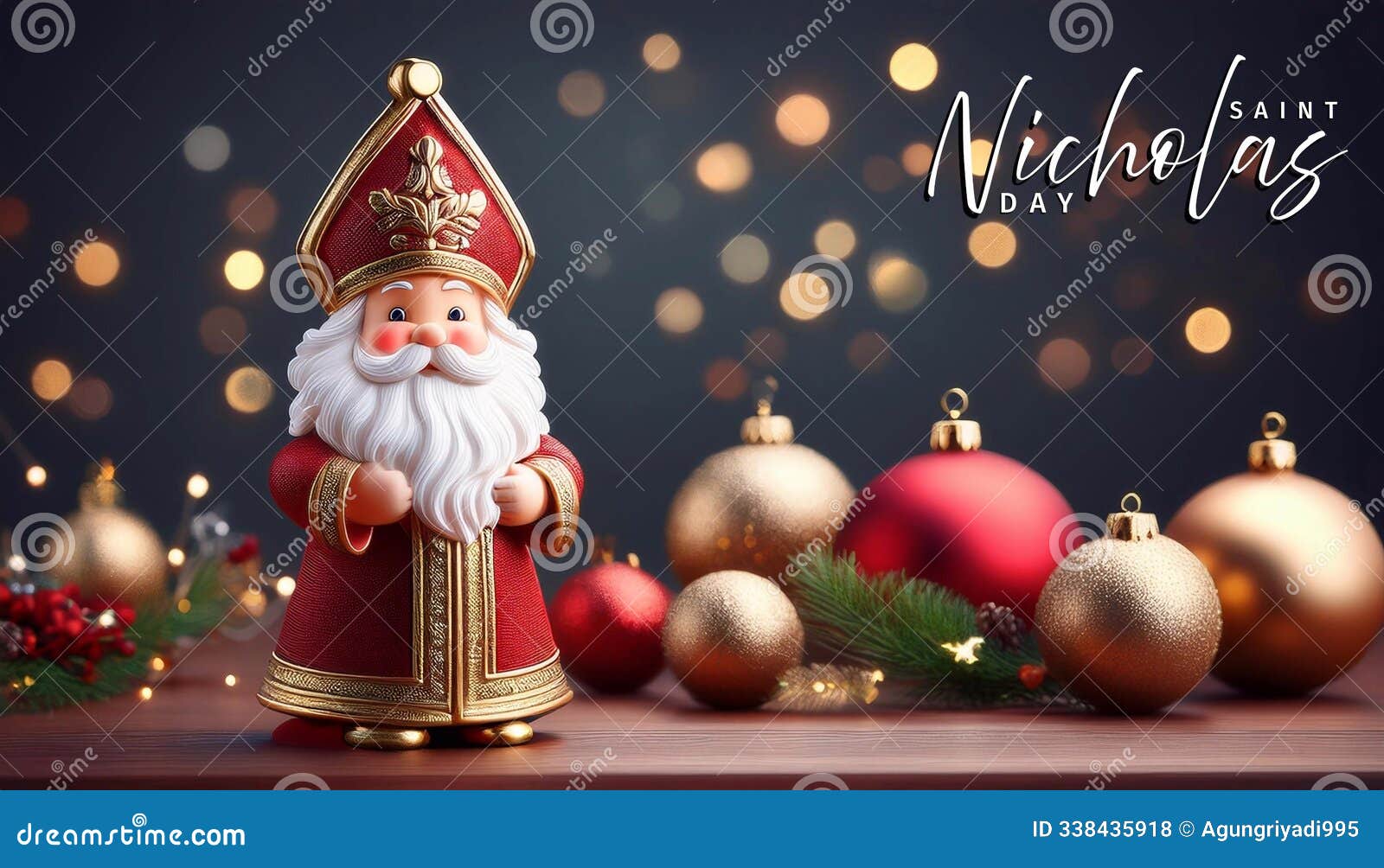 Saint Nicholas Poster Design Stock Illustration - Illustration of ...