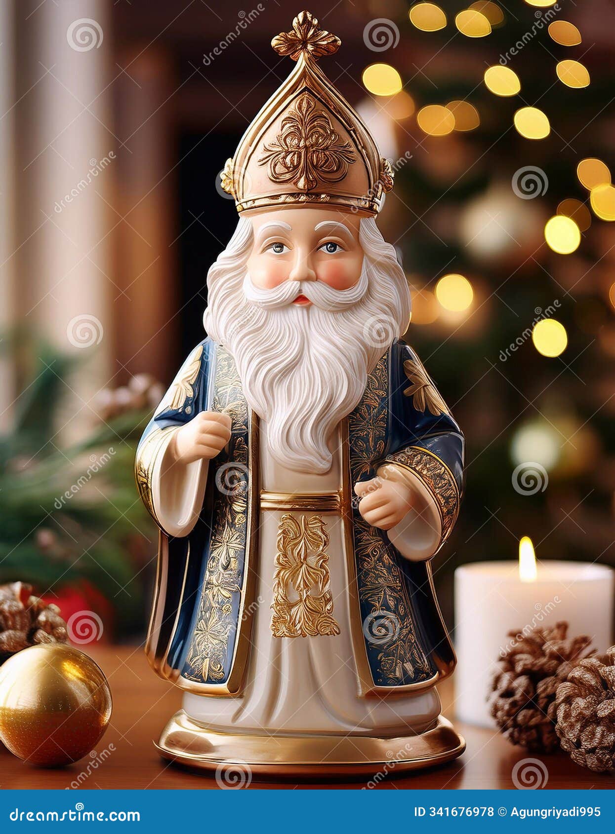 Saint Nicholas Poster Design with Christmas Theme Background Stock ...