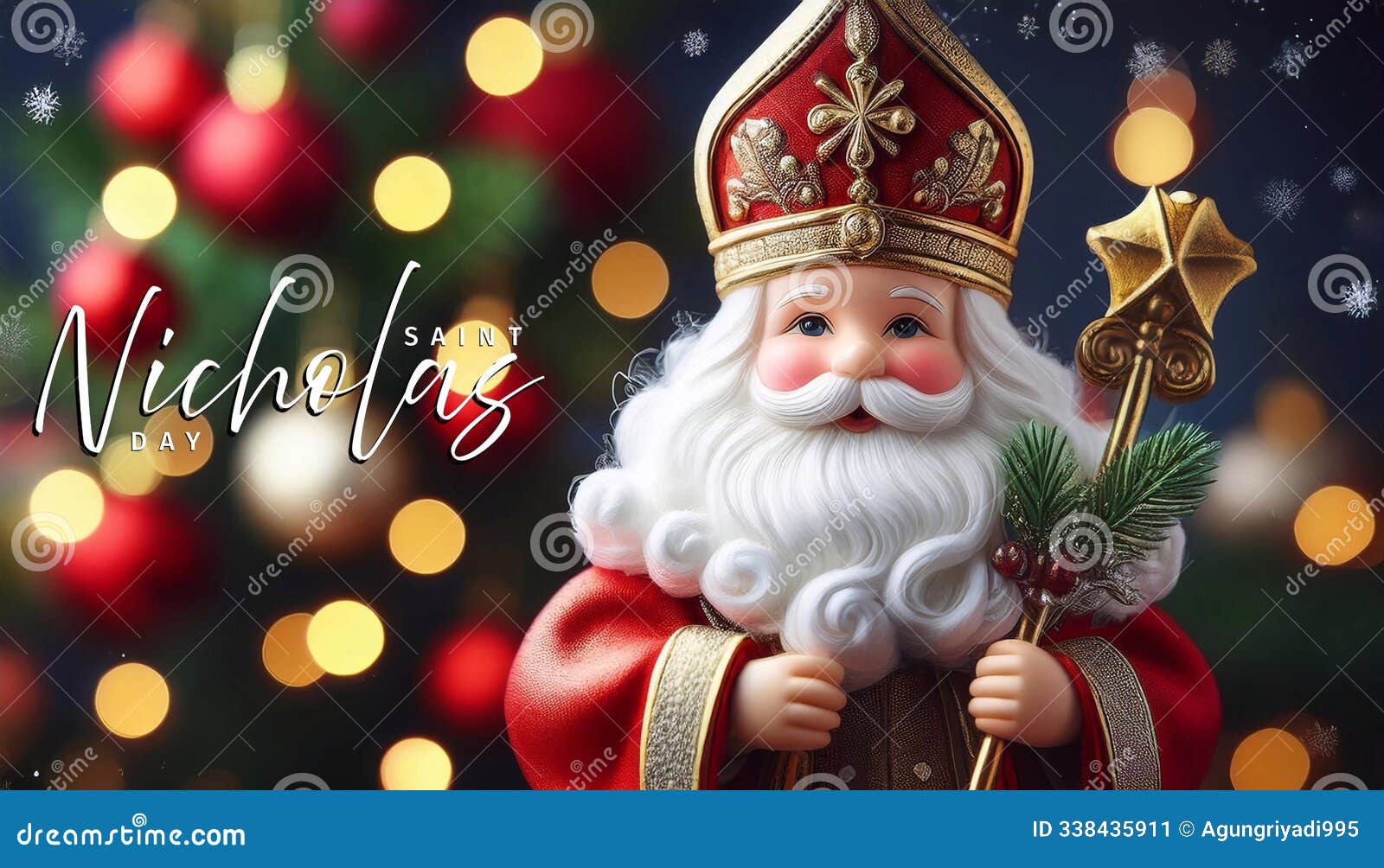 Saint Nicholas Poster Design Stock Illustration - Illustration of ...