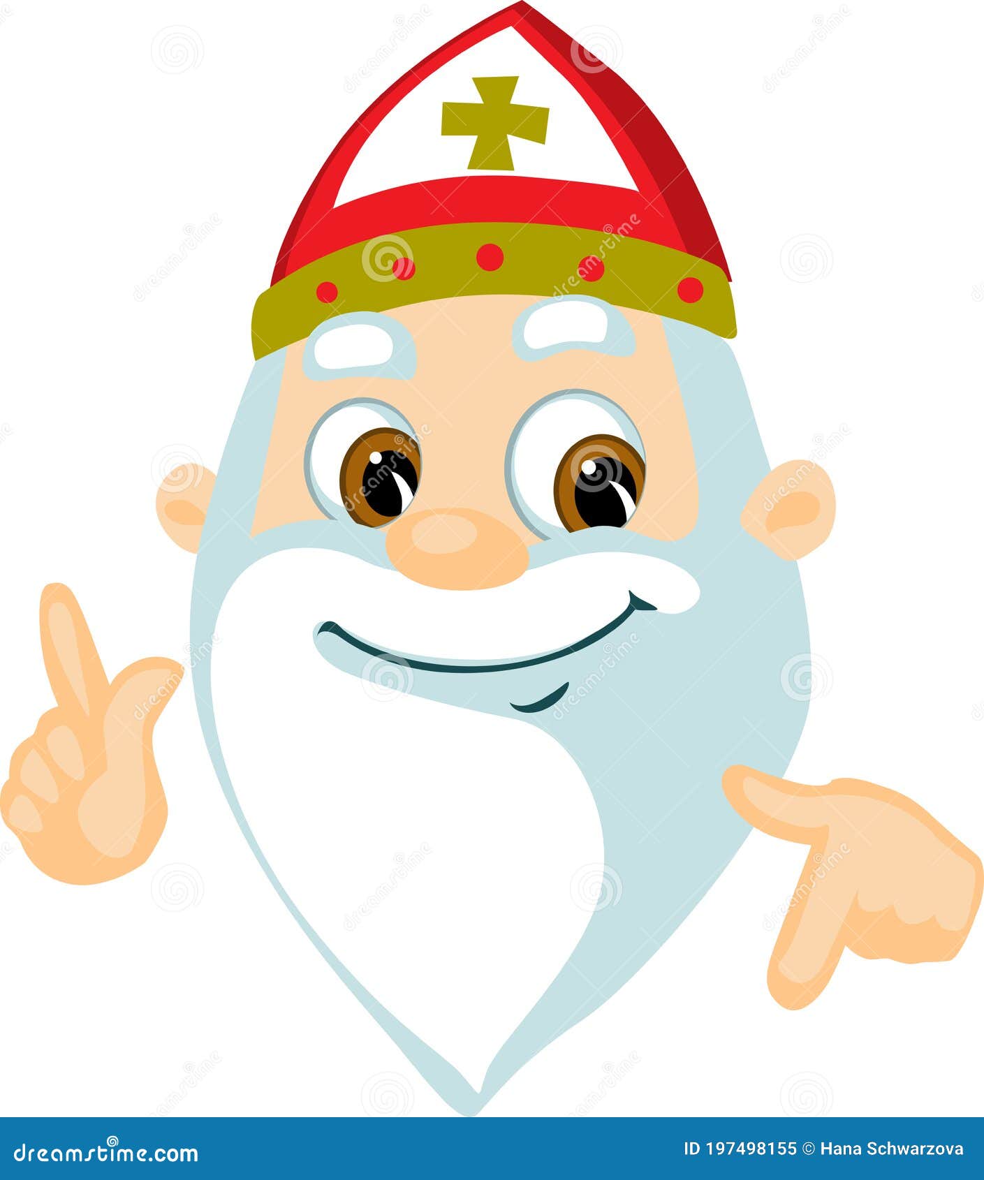 Saint Nicolas - Head and Hand Cartoon Vector Illustration Isolated on ...