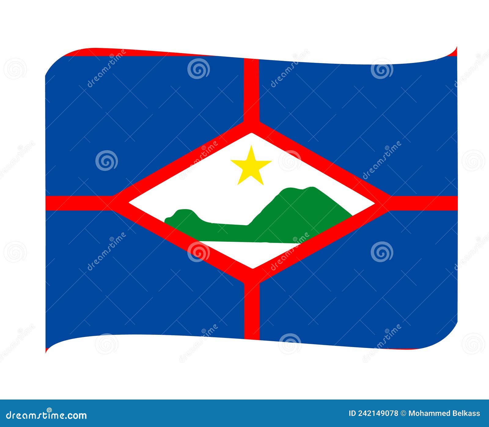 Sint Eustatius Flag National North America Emblem Ribbon Icon Stock Illustration - Illustration ...